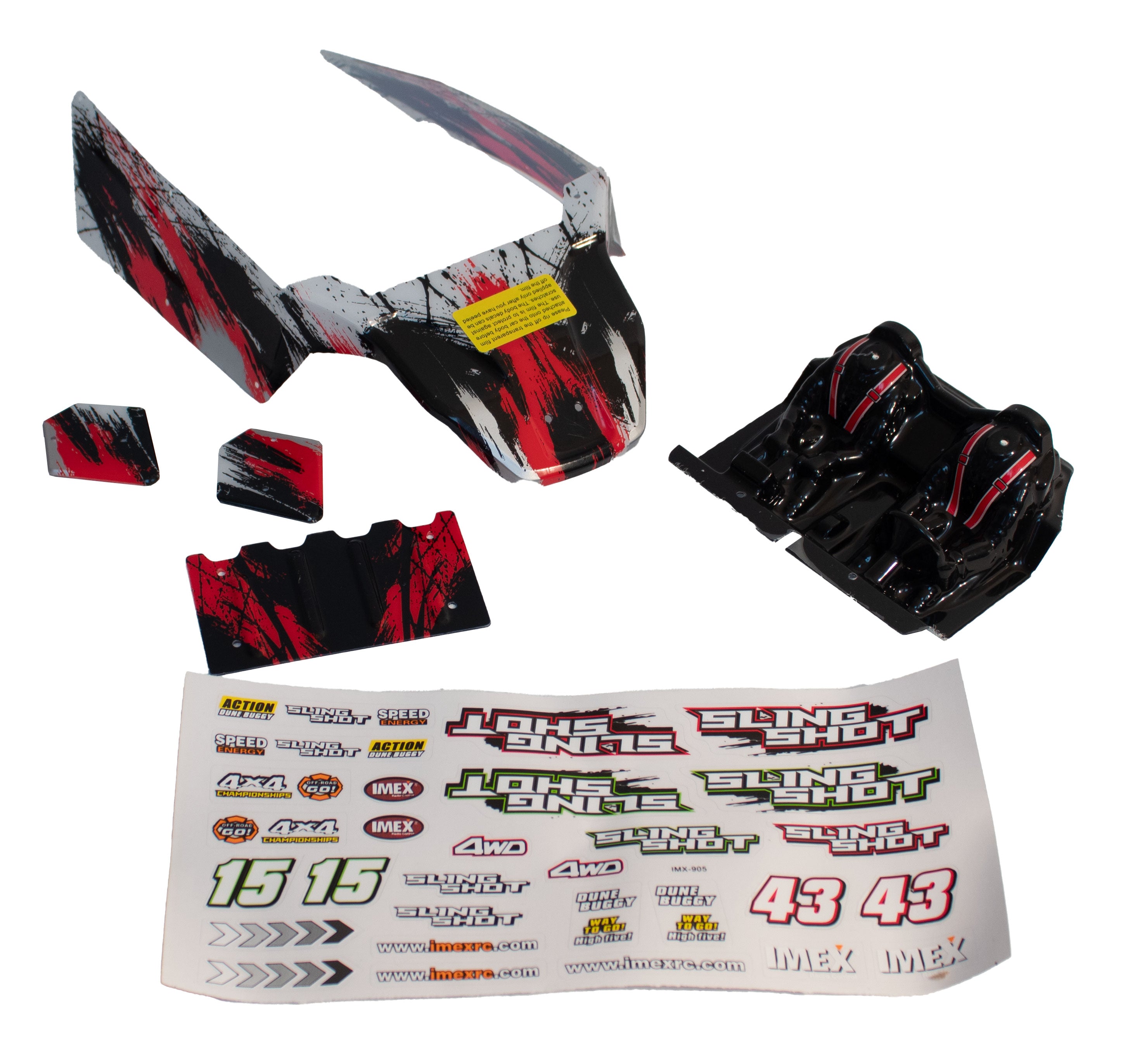 BODY-RED & DECAL (SLINGSHOT) – IMEX Model Company