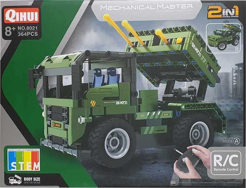 QIH08021 – TECH Brick RC Rocket Launcher Truck (401 pcs, Remote Contro ...