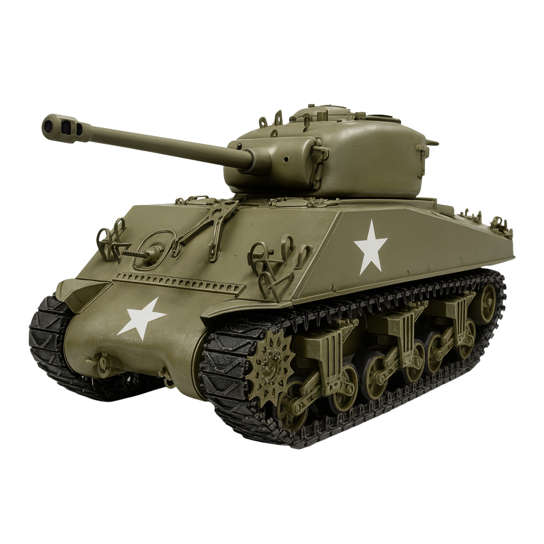 IR Mato M4A3 Sherman Green Metal 1/16 Scale Battle Tank with T49 Duckb ...